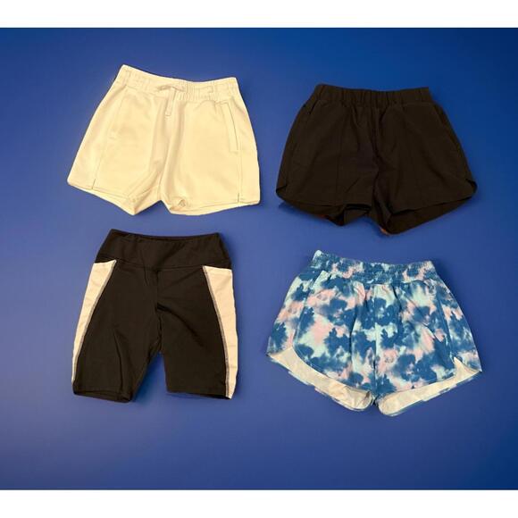 Zella | Bottoms | Lot Of 4 Girls Zella Shorts Size 12 Large Black White ...